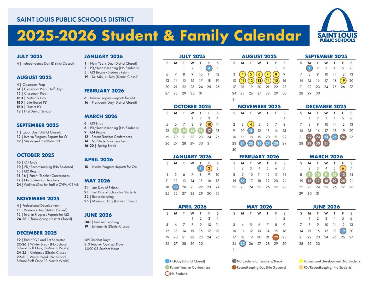 Saint Louis Public Schools Calendar 2025-2026 (Missouri) - School ...