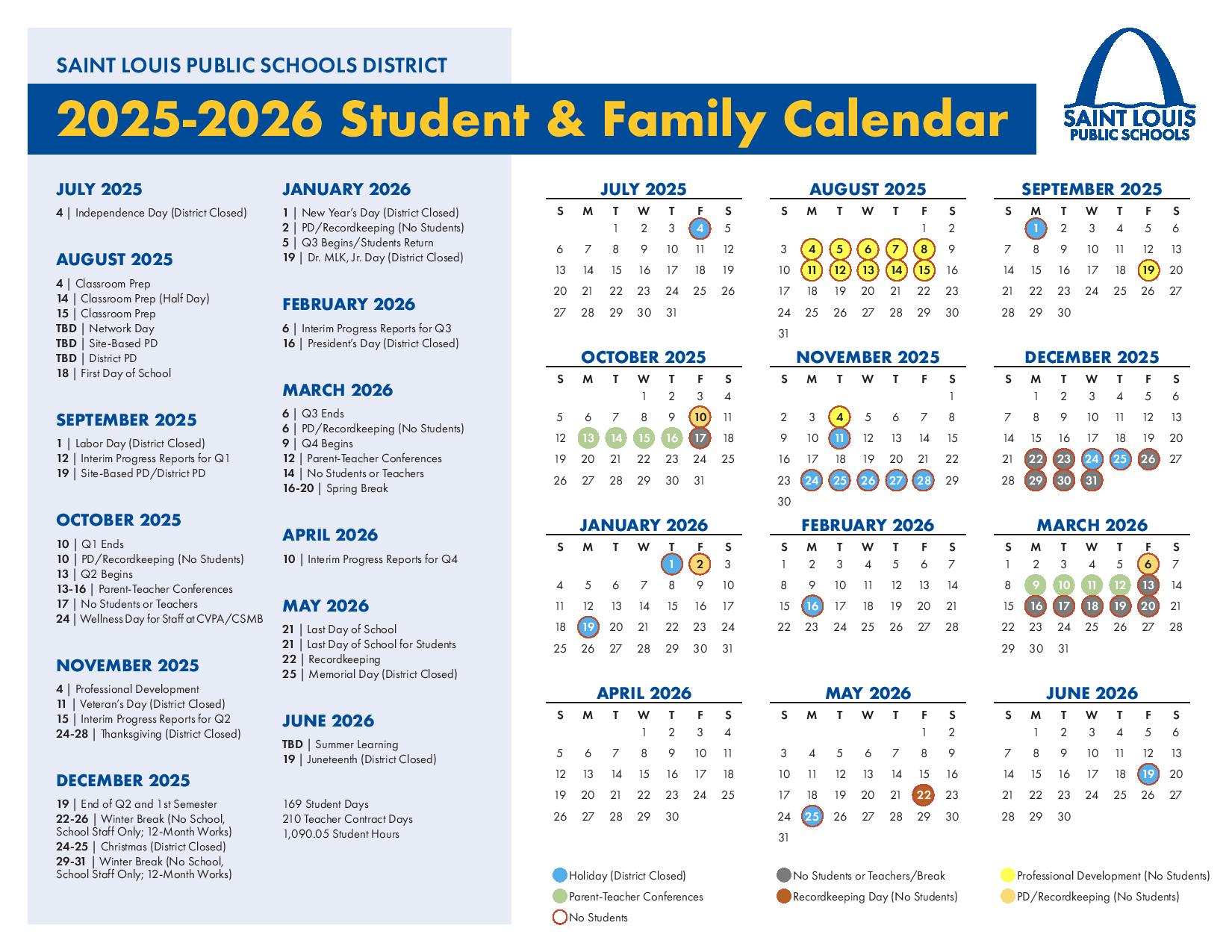 Saint Louis Public Schools Calendar 2025-2026 (Missouri) - School ...
