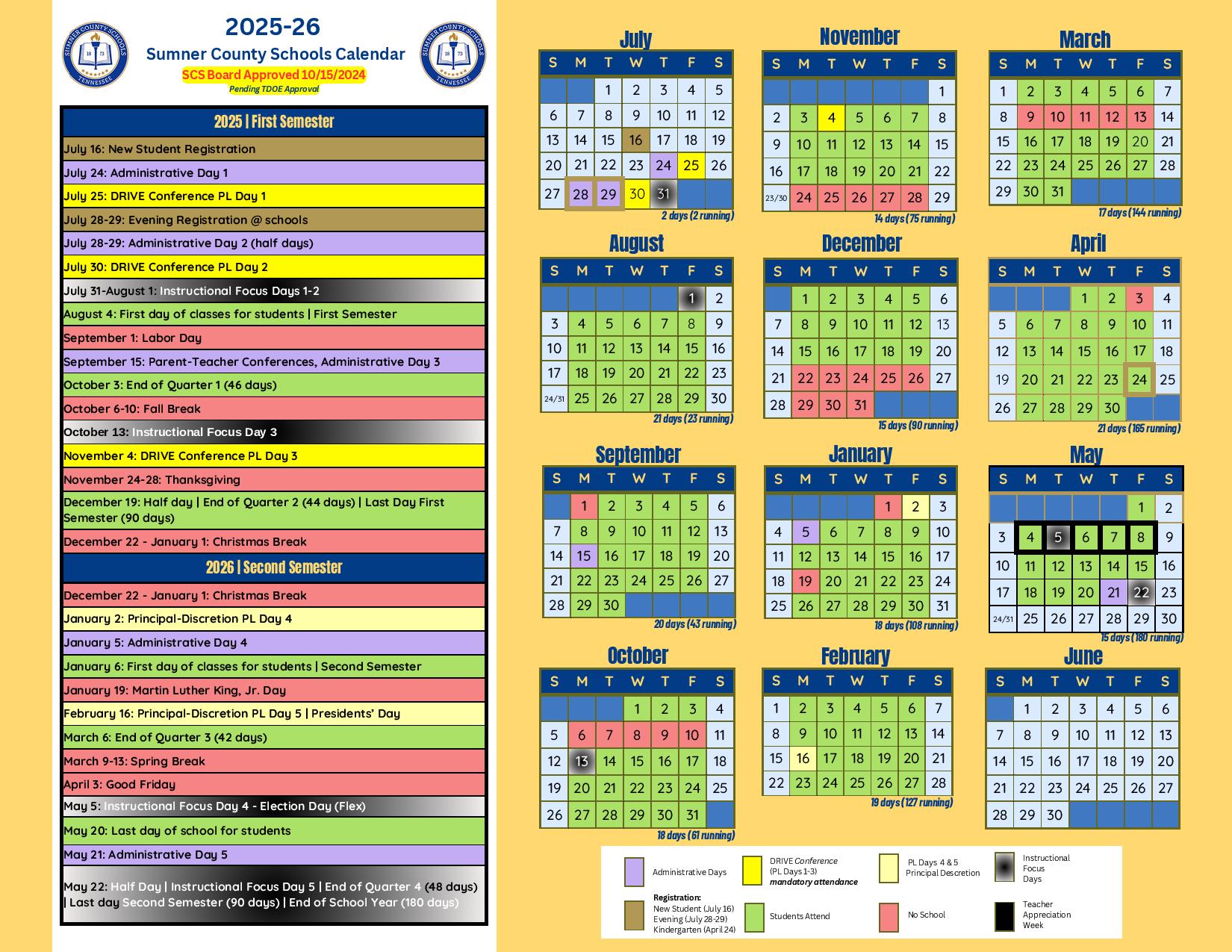 Sumner County Schools Calendar 2025-2026 - School Calendar Info