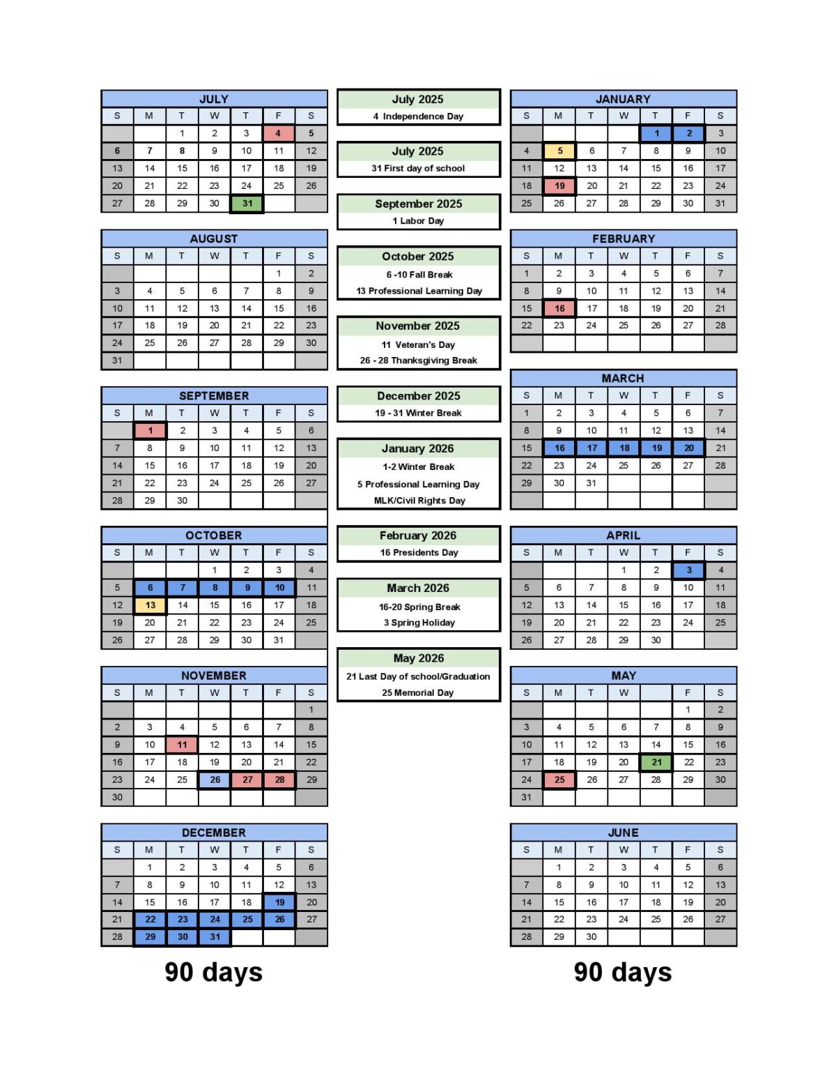 Mesa Public Schools Calendar 2025-2026 in PDF - School Calendar Info