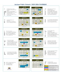 Jackson Public Schools Calendar 2026-2027 in PDF