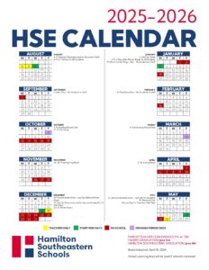 Hamilton Southeastern Schools Calendar 2025-2026 in PDF - School ...