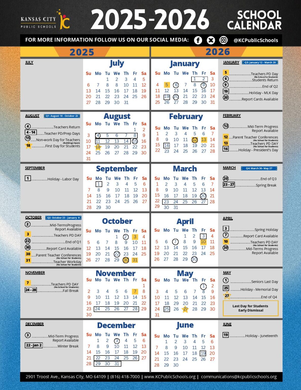 Kansas Public Schools Calendar 2025-2026 in PDF - School Calendar Info