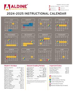 Aldine Independent School District Calendar 2025-2026 in PDF - School ...