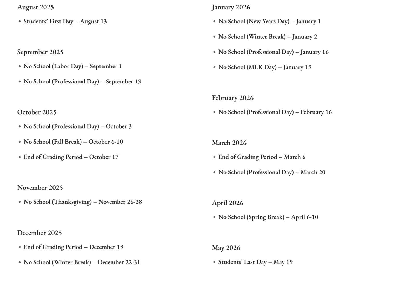 Madison County Schools Calendar 2025-2026 (Kentucky)