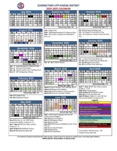 Schenectady City School District Calendar 2025-2026 in PDF