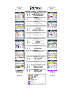 Pender County Schools Calendar 2025-2026 in PDF